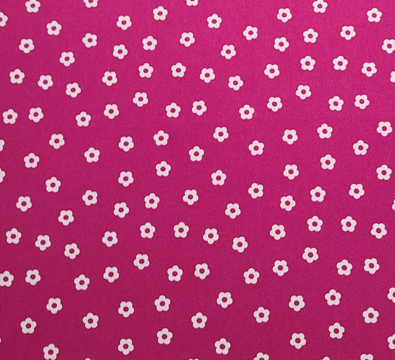 Keepsake Calico JoAnn Fabrics - Raspberry Pink Fabric / White Flower P ...