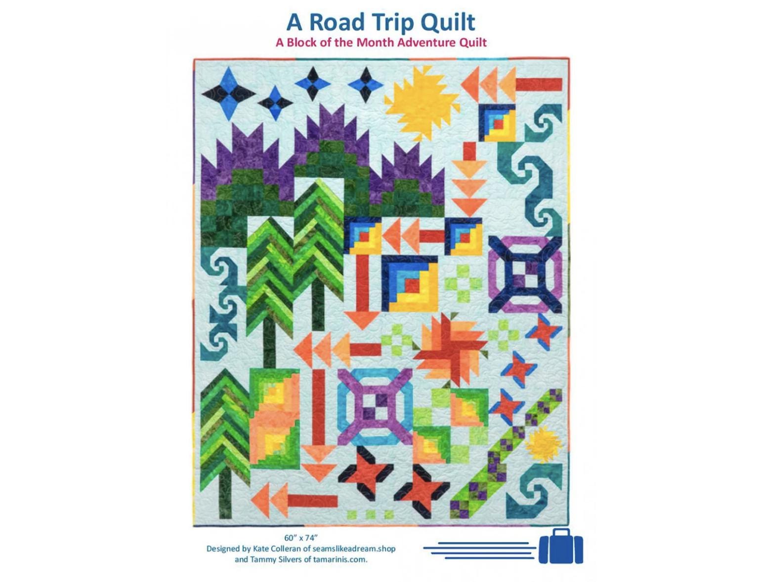 A Road Trip Quilt Complete Pattern - Written as A Block of the Month A ...