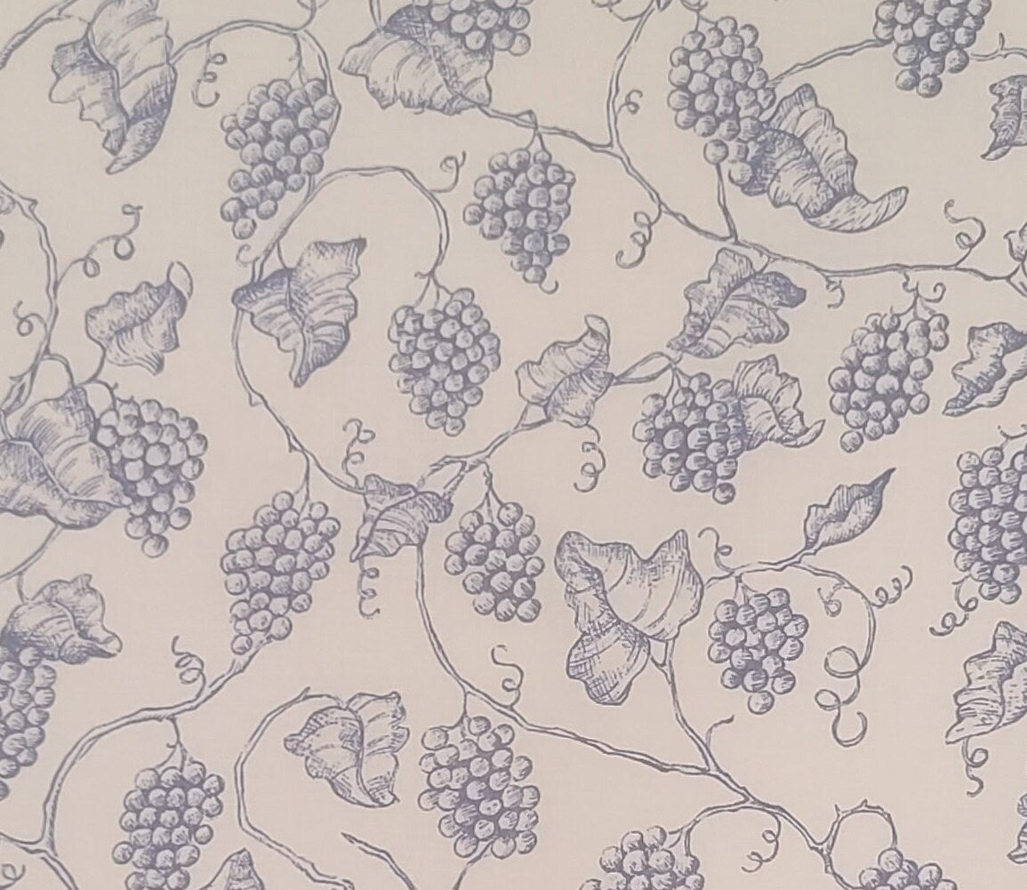 White Fabric / Dark Periwinkle Grape and Vine Print – Tx2 Quilt Shop